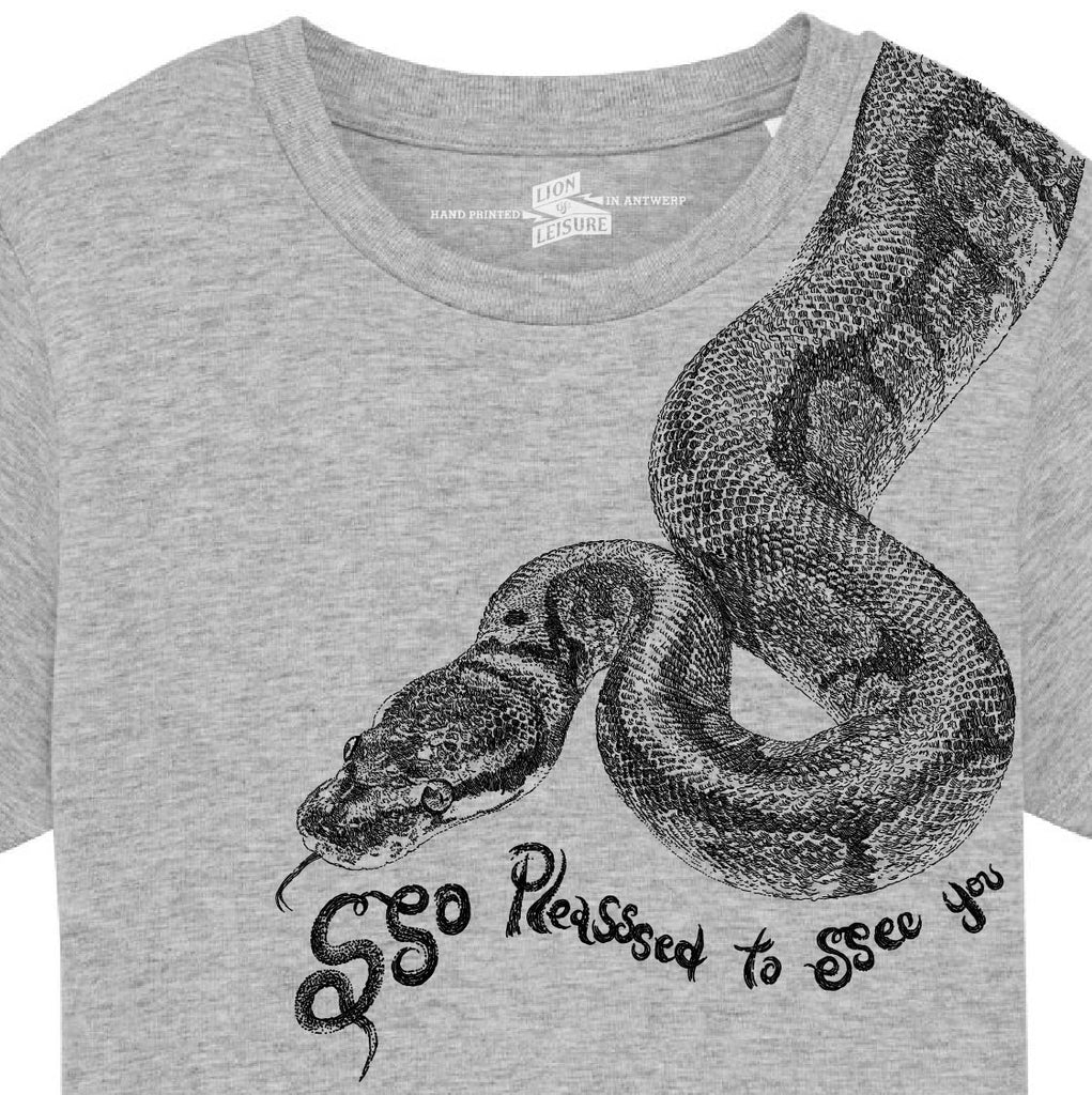 Lion of Leisure kids PYTHON T-shirt: Sso pleasssed to ssee you – Lion ...